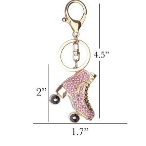 Accessories | Purple And Gold Crystal Roller Skate Keychain Charm ...